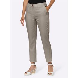 WITT Damen Leinenhose mit Jacquard-Muster, schlamm, Größe 42