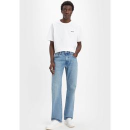 Levi's Bootcut-Jeans LEVI'S "527 SLIM BOOT CUT", Herren, Gr. 31, Länge 34, blau (its all fun), Denim/Jeans, Obermaterial: 99% Baumwolle, 1% Elasthan, casual, slim fit, Jeans, in cleaner Waschung