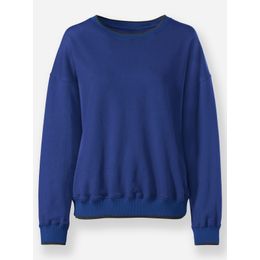 Heine Witt Damen Sweatshirt mit Kontraststreifen, royalblau, Gr&ouml;&szlig;e 50