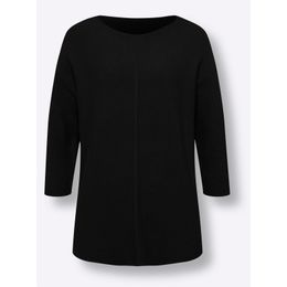 Heine Witt Damen Strickpullover mit Effekt-Strick, schwarz, Gr&ouml;&szlig;e 34