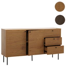 Mendler Kommode HWC-N78, Sideboard, 3 Schubladen 2 T&uuml;ren, skandinavischer Stil Metall Holz Melamin MVG 85x15 109291+109292