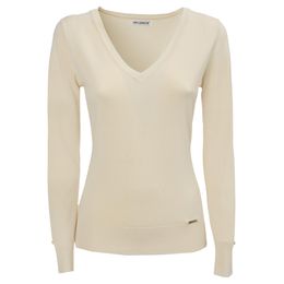 Influencer Pullover Damen Gr&ouml;&szlig;e M beige / hellbeige