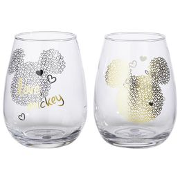 Disney Gläserset Mickey Mouse , Gold, Schwarz , Glas , 500 ml , Essen & Trinken, Gläser, Gläser-Sets