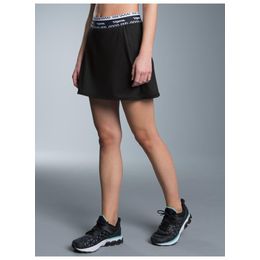 Jerseyrock TRIGEMA "TRIGEMA Skort / Sport Hosenrock", Damen, Gr. L, schwarz, 85% Polyester, 15% Elastan, sportlich, Röcke