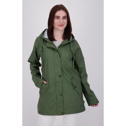 Regenjacke DEPROC Active "Friesennerz ANKERGLUT HVN", Damen, Gr. 40 (M), grün (dunkelgrün), Obermaterial: 100% Polyurethan; Futter: 100% Polyester, casual, figurumspielend, Langarm gerader Abschluss mit Druckknopf, Jacken, auch in Großen Größen erhältlich