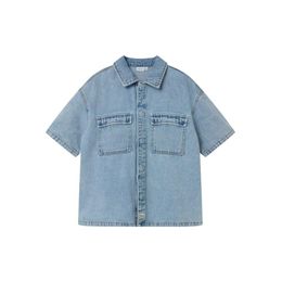 name it Hemd 'HALF' Jungen Größe 152 blue denim