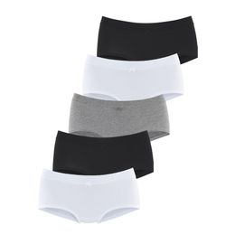 Panty Vivance, Damen, Gr. 32/34, schwarz-weiß (off, weiß, anthrazit meliert, schwarz), Single Jersey, Obermaterial: 95% Baumwolle, 5% Elasthan, meliert, unifarben, körpernah, Unterhosen, mit breitem Bündchen ohne zusätzliches Gummi