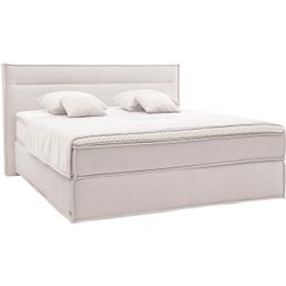 Boxspringbett Musterring "JustB SC100", beige (creme, wei&szlig;), B:200cm L:215cm, Komplettbetten, Boxspringbett, schwebende Optik, inklusive Topper, verschiedene Farben, 180 x 200 cm