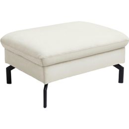 Hocker DIE PLANBAR "PN-EM20028 Breite 87 cm", wei&szlig;, B:87cm H:45cm T:65cm, Hocker, Polsterhocker, hochwertiges Glattleder, stylische Metallf&uuml;&szlig;e