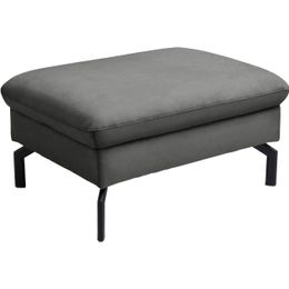 Hocker DIE PLANBAR "PN-EM20028 Breite 87 cm", grau (anthrazit), B:87cm H:45cm T:65cm, Hocker, Polsterhocker, hochwertiges Glattleder, stylische Metallf&uuml;&szlig;e