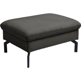 Hocker DIE PLANBAR "PN-EM20028 Breite 87 cm", schwarz, B:87cm H:45cm T:65cm, Hocker, Polsterhocker, hochwertiges Glattleder, stylische Metallf&uuml;&szlig;e