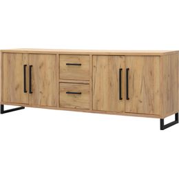 Sideboard OMG DESIGN "Ronda", smoked oak, B:210cm H:80cm T:45cm, Spanplatte, Sideboards, mit Soft-Close