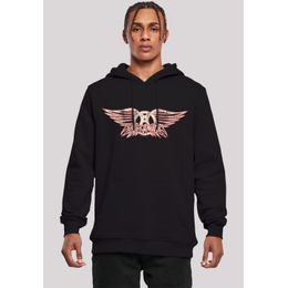Kapuzenpullover F4NT4STIC "Aerosmith Rock Band Logo", Herren, Gr. M, schwarz, Obermaterial: 65% Baumwolle, 35% Polyester, slim fit, Pullover, Premium Qualität, Rock-Musik, Band