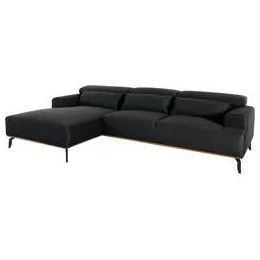 Ecksofa Places of Style "Carlo L-Form", grau (lava), B:285cm H:74cm T:171cm, Sofas, Kopfteilverstellung