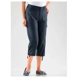 Caprihose Casual Looks, Damen, Gr. 24, Kurzgrößen, blau (marine), 98% Baumwolle, 2% Elasthan, unifarben, 3/4-Länge, Hosen
