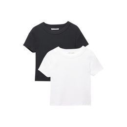 Pull&Bear Pull&bear T-Shirt Damen Gr&ouml;&szlig;e XS schwarz / wei&szlig;