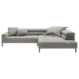 Ecksofa Places of Style "Claya, L-Form, incl. Kopfteilverstellung, Breite 311 cm", grau (stone), B:311cm H:71cm T:219cm, 88% Polyester, 12% Polyacryl, Sofas, wahlweise elektrischer Sitzvorzug