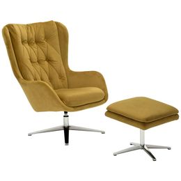 Mid.you Relaxsessel Lesesessel , Gelb , 73x102x84 cm , Wohnzimmer, Sessel, Relaxsessel