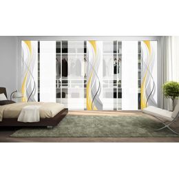 Schiebegardine Home Wohnideen "CARLISLE 7ER SET" Gr. 1, gelb, B:60cm H:245cm, Microfaser, Polyester, Gardinen, HxB: 245x60