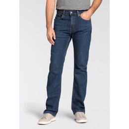 Levi's Bootcut-Jeans LEVI'S "527 SLIM BOOT CUT", Herren, Gr. 33, Länge 30, blau (one more wash), Denim/Jeans, Obermaterial: 99% Baumwolle, 1% Elasthan, casual, slim fit, Jeans, in cleaner Waschung