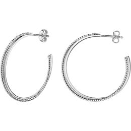 Paar Creolen Firetti "Schmuck Geschenk Silber 925 Ohrschmuck Ohrringe verschlungene Optik" Gr. 30, silber (silberfarben), Ohrringe, Damen, 30, Silber 925 (Sterlingsilber), Made in Germany