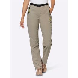 Outdoorhose Casual Looks, Damen, Gr. 36, Normalgrößen, braun (schlamm), 95% Polyamid, 5% Elasthan, unifarben, lang, Hosen