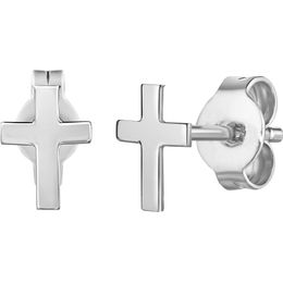 Paar Ohrstecker Firetti "Schmuck Geschenk Silber 925 Ohrschmuck Ohrringe Kreuz", silber (silberfarben), Ohrringe, Damen, Silber 925 (Sterlingsilber), Made in Germany