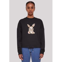 Sweatshirt F4NT4STIC "Niedlicher Osterhase mit Ei", Damen, Gr. S, schwarz, Obermaterial: 65% Baumwolle, 35% Polyester, oversize, Rundhals, ohne Bündchen, Sweatshirts, Premium Qualität