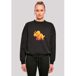 Sweatshirt F4NT4STIC "Süßer Triceratops Dinosaurier", Damen, Gr. L, schwarz, Obermaterial: 65% Baumwolle, 35% Polyester, oversize, Rundhals, ohne Bündchen, Sweatshirts Sweatshirt, Premium Qualität