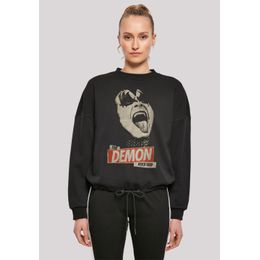 Sweatshirt F4NT4STIC "Kiss Demon Rock", Damen, Gr. XL, schwarz, Obermaterial: 65% Baumwolle, 35% Polyester, oversize, Rundhals, ohne Bündchen, Sweatshirts Sweatshirt, Premium Qualität
