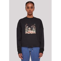 Sweatshirt F4NT4STIC "Ente Ostereier Blumen K&uuml;ken", Damen, Gr. L, schwarz, Obermaterial: 65% Baumwolle, 35% Polyester, oversize, Rundhals, ohne B&uuml;ndchen, Sweatshirts Sweatshirt, Premium Qualit&auml;t