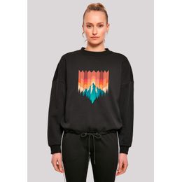 Sweatshirt F4NT4STIC "Berg Sonnenuntergang Geometrisch", Damen, Gr. L, schwarz, Obermaterial: 65% Baumwolle, 35% Polyester, oversize, Rundhals, ohne Bündchen, Sweatshirts, Premium Qualität
