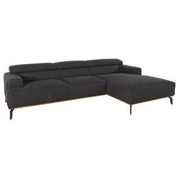 Ecksofa Places of Style "Carlo L-Form", grau (charcoal), B:285cm H:74cm T:171cm, Sofas, Kopfteilverstellung