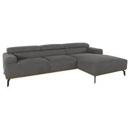 Ecksofa Places of Style "Carlo L-Form", grau (steel), B:285cm H:74cm T:171cm, Sofas, Kopfteilverstellung