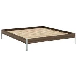 Bettgestell KARUP DESIGN "CORE BED Bodenbett, Holzrahmen, Futonbett, Jugendbett, Holzbett", 180, B:186cm H:34cm L:206cm, Betten, Massivholzbett mit Lattenrost, Kiefer massiv, Doppelbett ohne Kopfteil