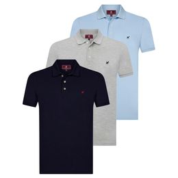 Williot Poloshirt Herren Gr&ouml;&szlig;e M navy / hellblau / grau