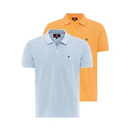 Williot Poloshirt Herren Gr&ouml;&szlig;e XXL hellblau / dunkelorange