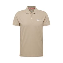 Alpha Industries Poloshirt Herren Gr&ouml;&szlig;e M beige / wei&szlig;