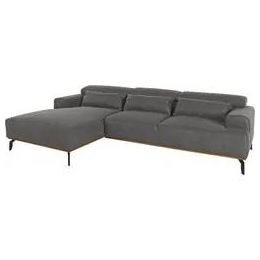 Ecksofa Places of Style "Carlo L-Form", grau (steel), B:285cm H:74cm T:171cm, Sofas, Kopfteilverstellung