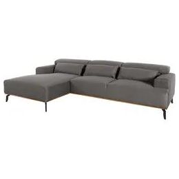 Ecksofa Places of Style "Carlo L-Form", grau (schwarzkrey), B:285cm H:74cm T:171cm, Sofas, Kopfteilverstellung