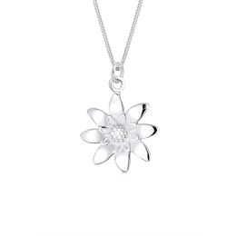 Kette mit Anhänger Elli "Edelweis Tracht Blume 925 Sterling Silber", silber, Halsketten, Damen, 45, ohne Stein, Silber 925 (Sterlingsilber), L: 45cm