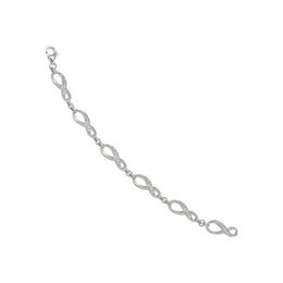 Silberarmband Jobo "Unendlichkeit", silber (silber 925), Armbänder, Damen, Silber 925 (Sterlingsilber), 925 Silber mit Zirkonia 19 cm