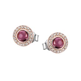 Paar Ohrstecker Firetti "Schmuck Geschenk Silber 925 Ohrschmuck Edelstein Turmalin", rosa (silberfarben, roségoldfarben, pink, weiß, pink, weiß), Ohrringe, Damen, Silber 925 (Sterlingsilber), mit Turmalin, Zirkonia (synth.)