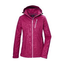 Softshelljacke Killtec "KOS 122 WMN SFTSHLL JCKT FLORAL", Damen, Gr. 36, rot (weinrot), Oberstoff: Oberseite: 100% Polyester (recycelt), Rückseite: 100% Polyester, Futter: 100% Polyester, sportlich, Jacken, Softshelljacke: Wind-u wasserdichte, atmungsaktiv, Kapuze regulierbar