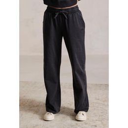 Buffalo Sweathose Loungehose im Used-Look, Loungewear dunkelgrau 36/38 - N-Gr N-Gr 36/38 Jogginghose mit weitem Bein im Used-Look