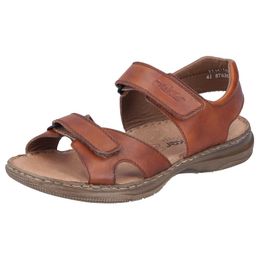 Rieker Sandale, Sommerschuh, Klettschuh, Freizeitsandale, mit Leder-Innensohle hellbraun 46 46 Sandale mit praktischen Klettverschlüssen