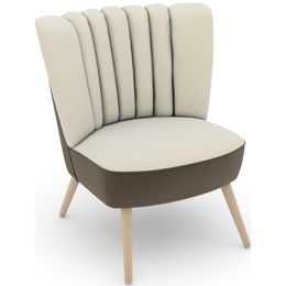 Max Winzer Sessel »build-a-chair Aspen, Loungesessel mit Samtvelours Bezug, « im Retrolook, zum Selbstgestalten braun-sand