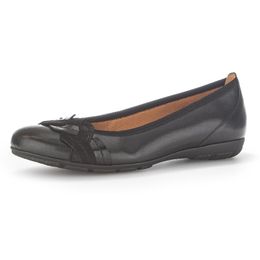 Gabor Ballerina Flache Schuhe, Slipper mit modischem Zierriegel schwarz 38 38 Ballerina mit komfortablem Elastikeinfass