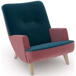 Max Winzer Loungesessel »build-a-chair Borano außergewöhnlicher Sessel, tolle Farbkombinationen« modern im Retrolook, zum Selbstgestalten rose/...
