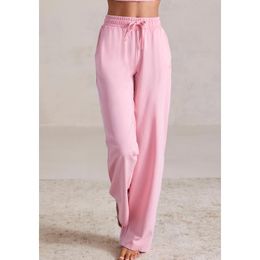 Buffalo Sweathose Loungehose im Used-Look, Loungewear pink 32/34 - N-Gr N-Gr 32/34 Jogginghose mit weitem Bein im Used-Look